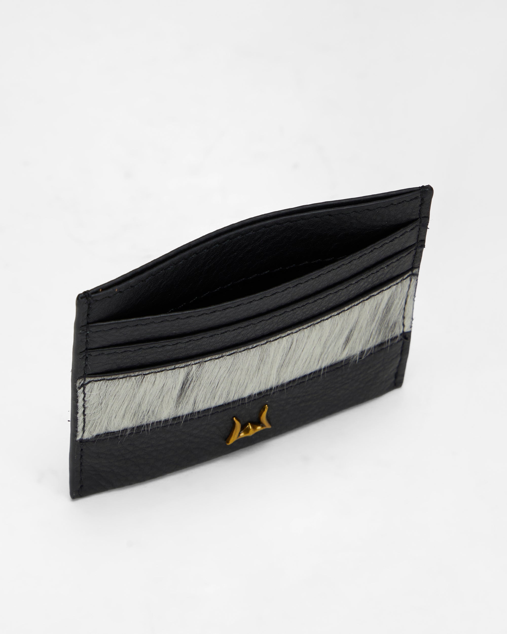 Shell Card Holder In Black & White Cowhide – Loyal West Wholesale