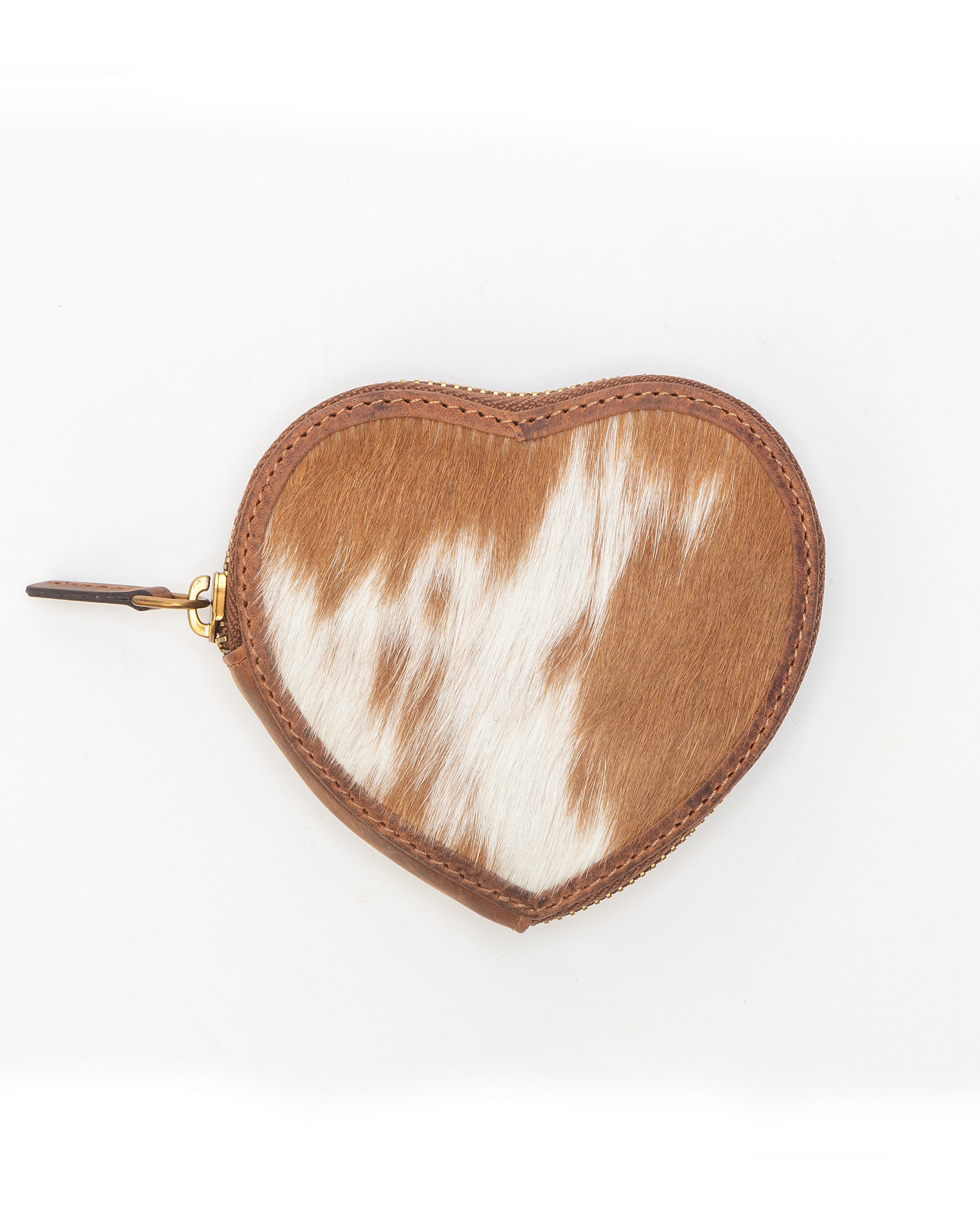 Cupid Coin Pouch In Brown & White Cowhide – Loyal West Wholesale
